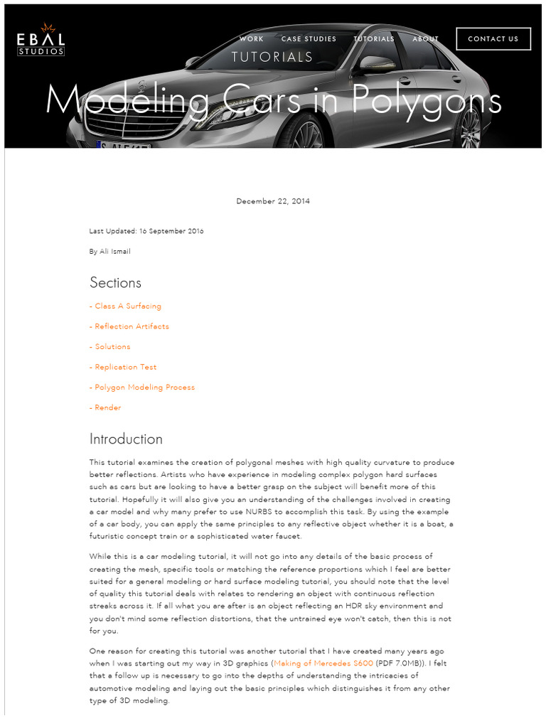 Modeling Cars in Polygons | PDF | 3 D Computer Graphics | Rendering ...