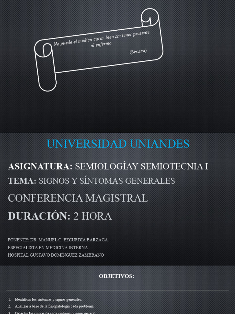 4 - Signos y Síntomas Generales | PDF | Especialidades Medicas ...