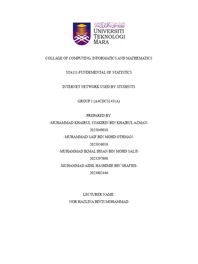 STA111 Chapter (Draft) GROUP IKMAL | PDF | Sampling (Statistics) | Pie Chart