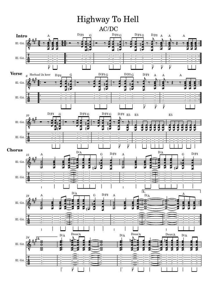 ACDC - Highway To Hell | PDF | Hard Rock | Rock Music