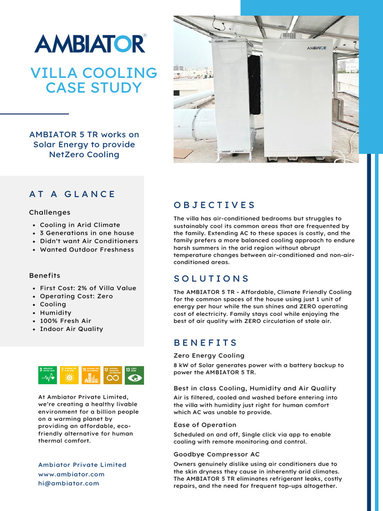 AMBIATOR Case Study Villa | PDF | Air Conditioning | Sustainable Building