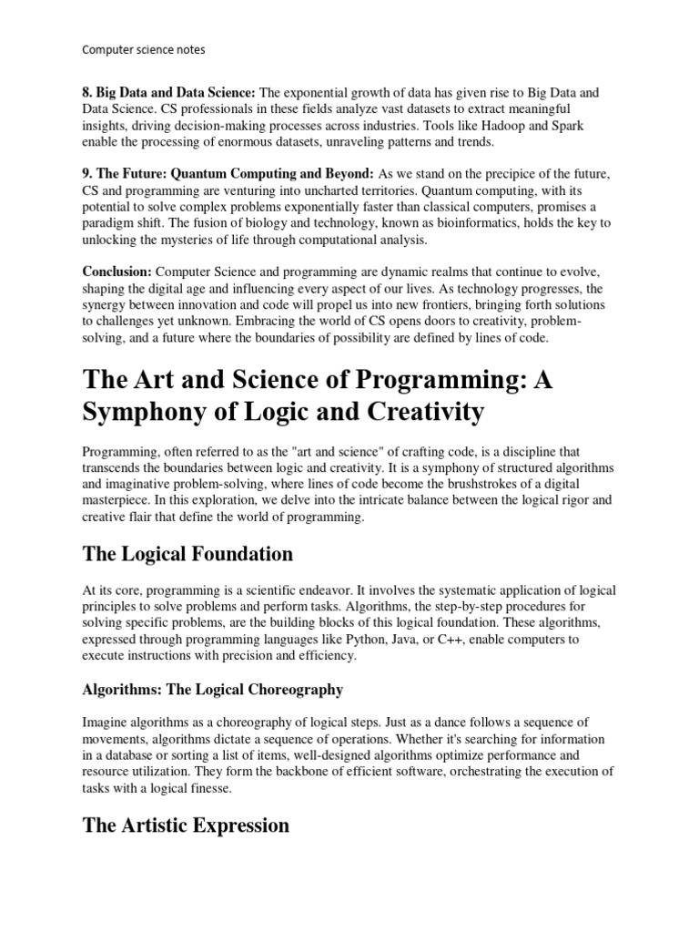 Computer Science Note-2 | PDF | Algorithms | Computer Programming