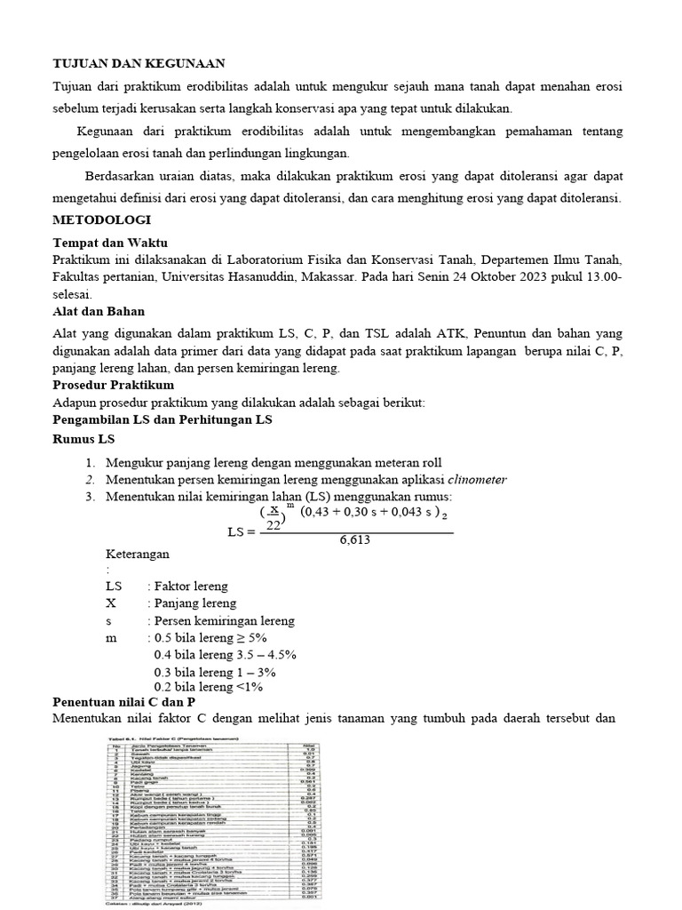 Praktikum Erodibilitas Tanah | PDF