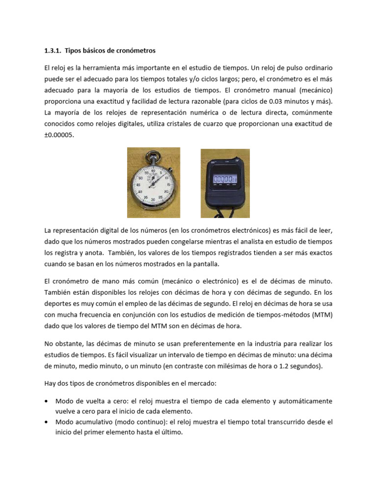 Tipos de Cronómetros | PDF | Reloj | Frecuencia