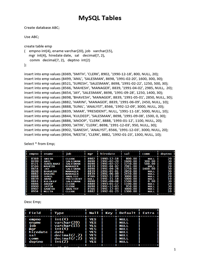 IP - MySQL Practical File | PDF | Data | Systems Science