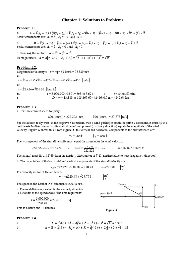 Chapter1 Answers 3rd | PDF | Euclidean Vector | Area