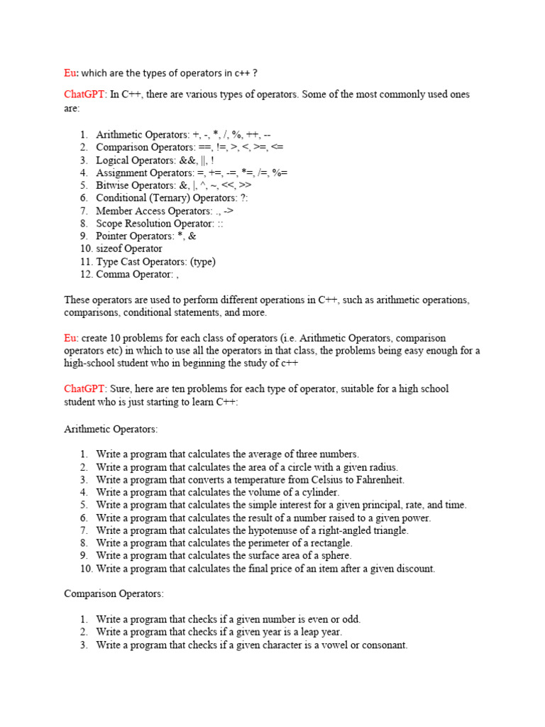 1 Operators | PDF | Computer Science | Elementary Mathematics