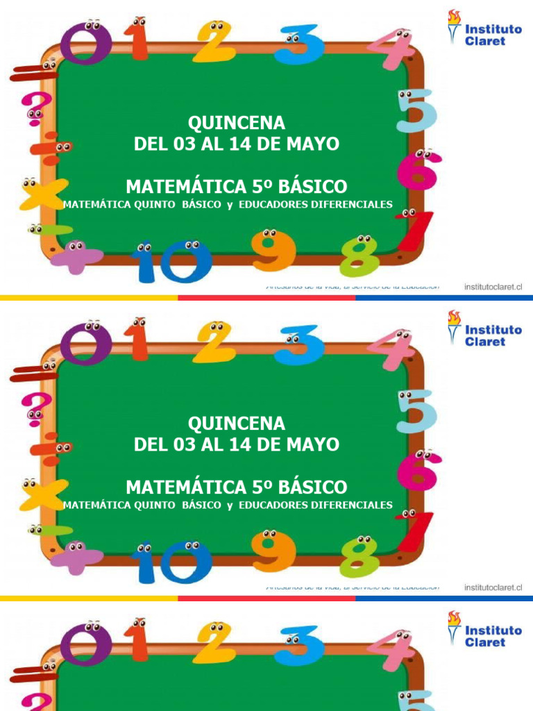 MATEMÁTICA 5º Básico Números Grandes 3 Al 14 de Mayo | PDF | Notación ...