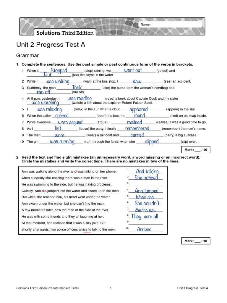 Sol3e Preint U2 Progress Test A | PDF | Mount Everest | Mountaineering Sol3e Preint U2 Progress Test A | PDF | Mount Everest | Mountaineering