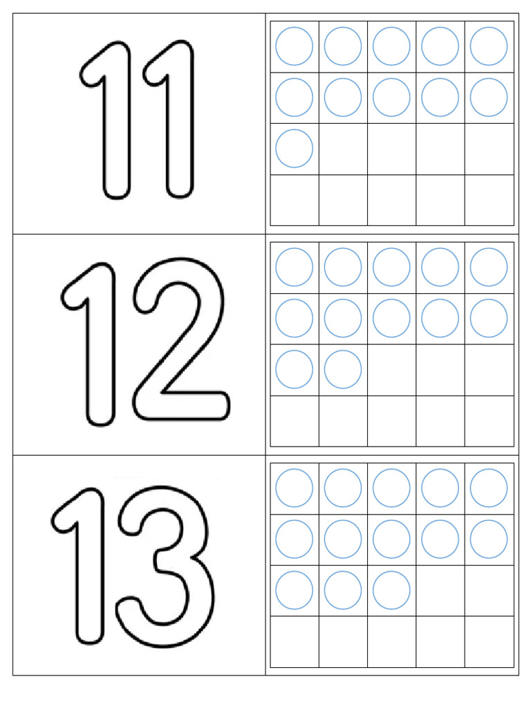 Numeros y Fichas 11-20 | PDF