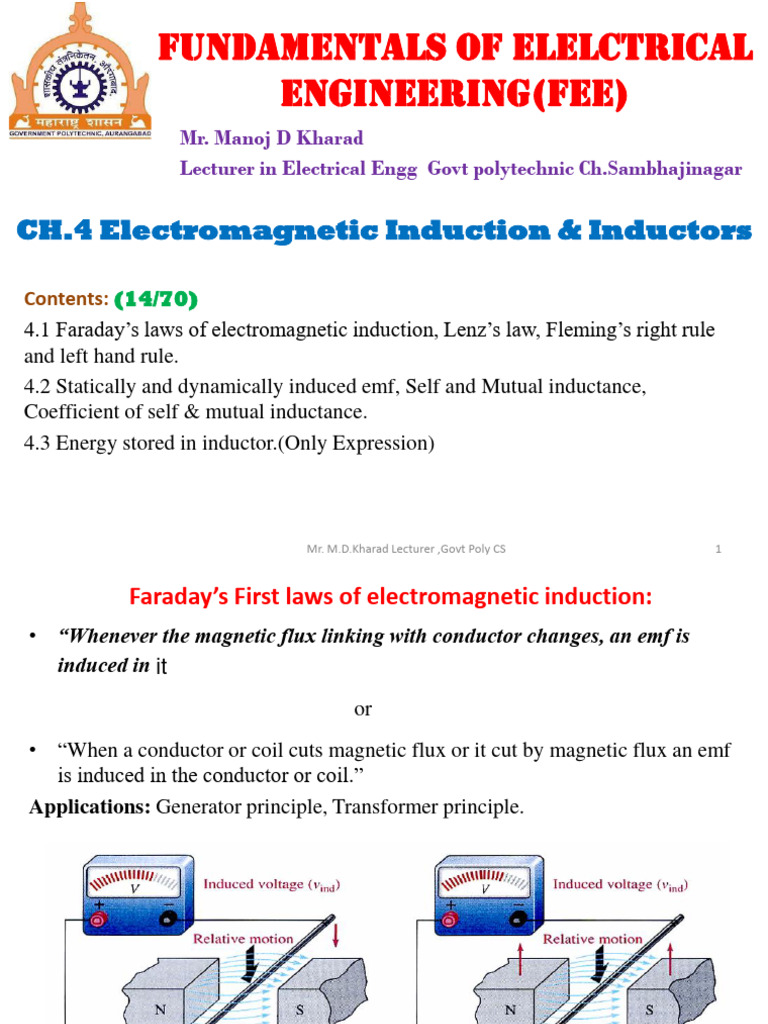 Ee Fee CH.4 Electro Magnetic Induction & Inductor | PDF ...