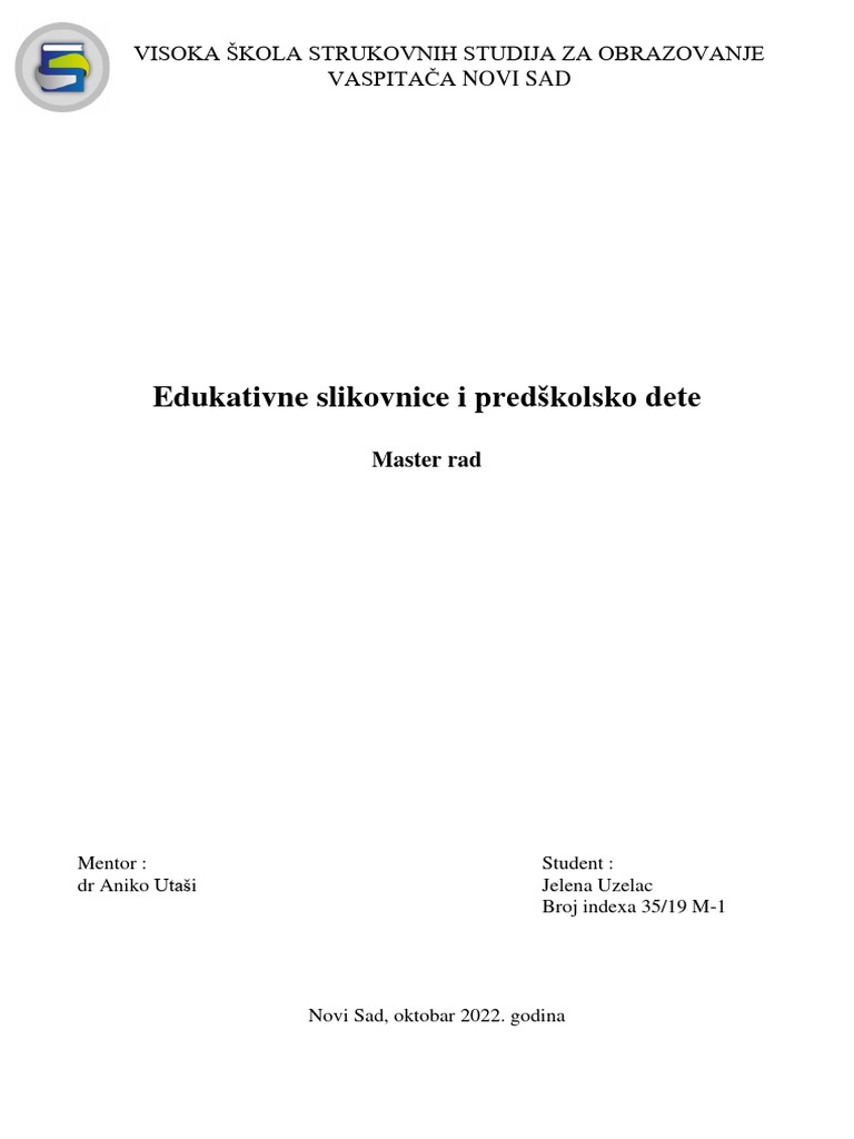Master Rad Jelena Uzelac | PDF