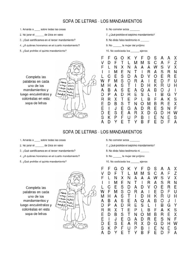 Los Diez Mandamientos: Guía Bíblica | PDF | Diez Mandamientos ...