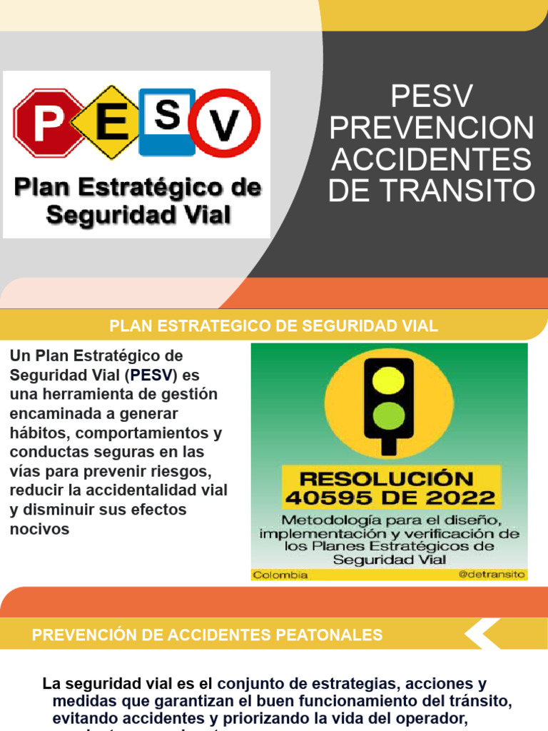 Pesv Accidentes de Transito | PDF | Seguridad vial | Semáforo