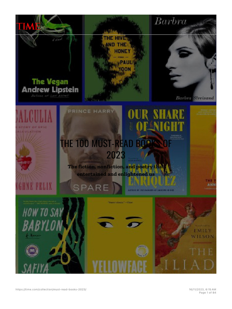 Time's 100 Must-Read Books 2023 | PDF | Writers