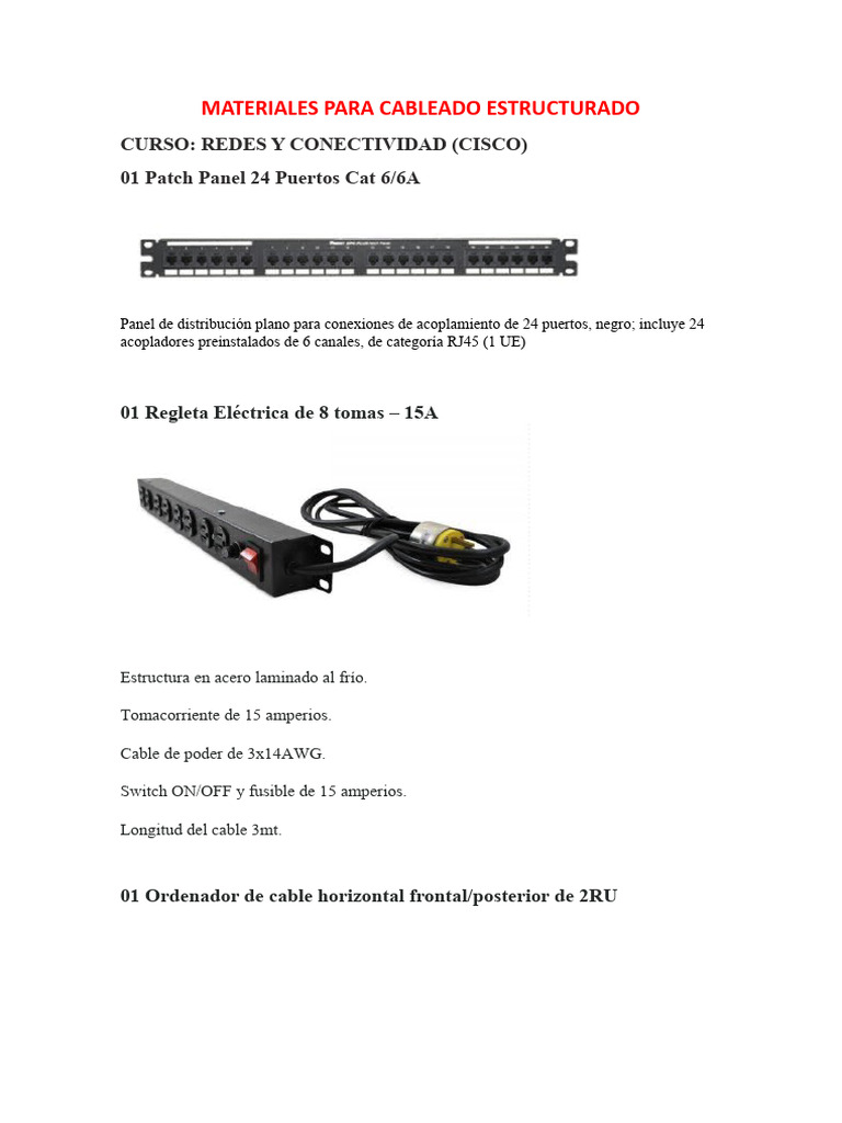 Materiales para Cableado Estructurado | PDF