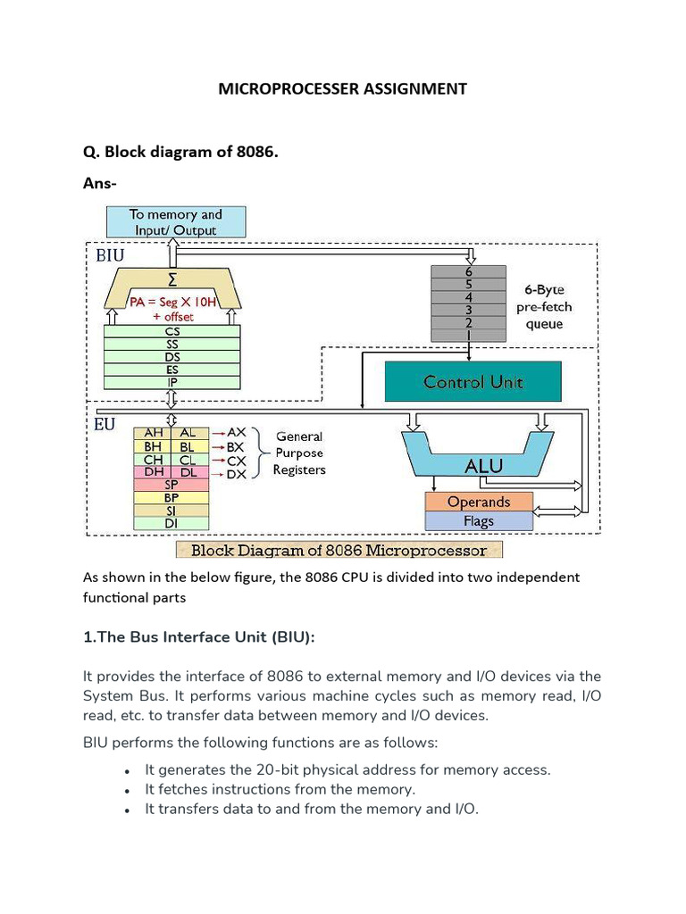 Microprocesser Assignment | PDF | Pointer (Computer Programming) | Central Processing Unit