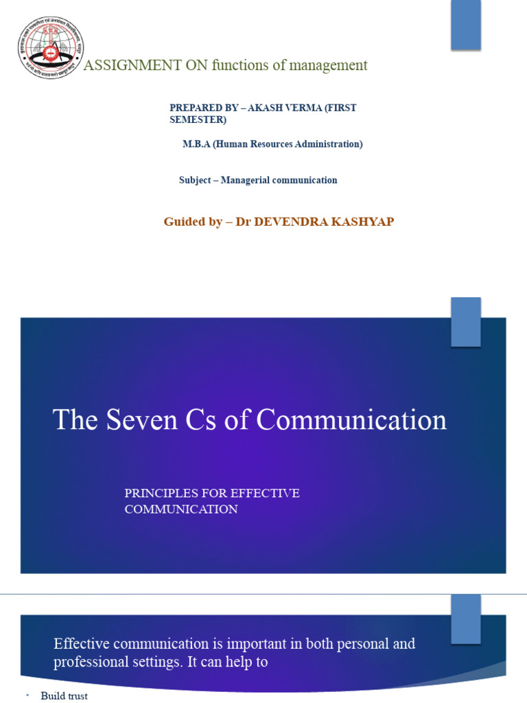 7cs of Communication Akash Verma | PDF | Communication | Information