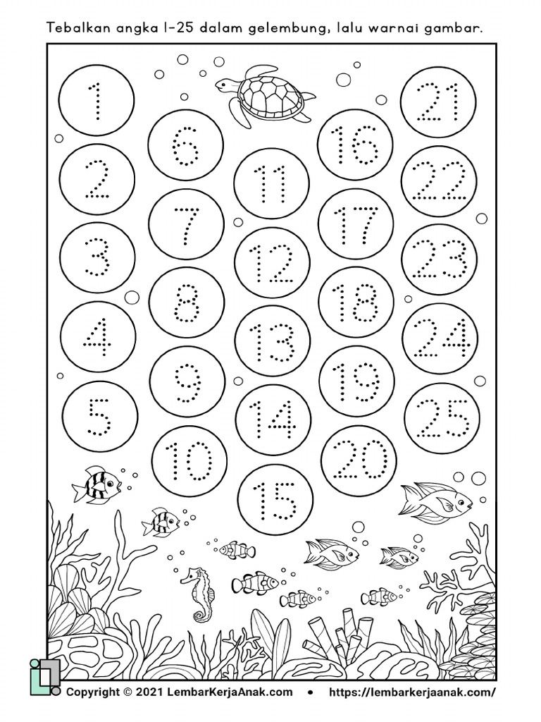 Belajar Menulis - Menebalkan Angka 08 | PDF