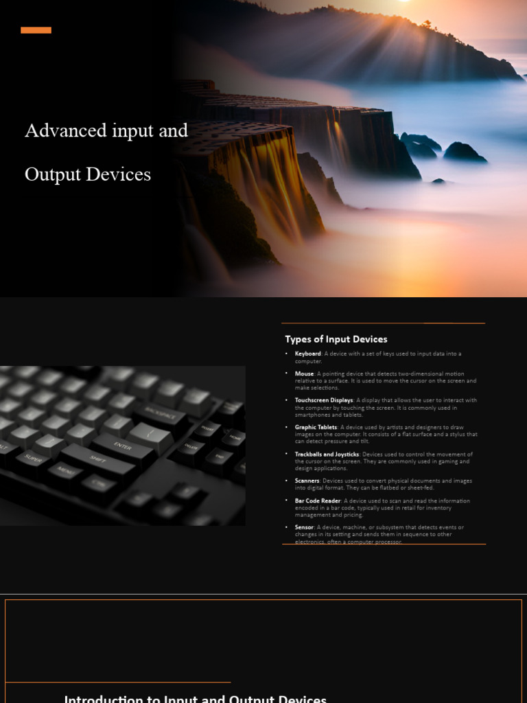 Advanced Input and Output Devices Power Point Presentation | PDF | Printer (Computing) | Touchscreen