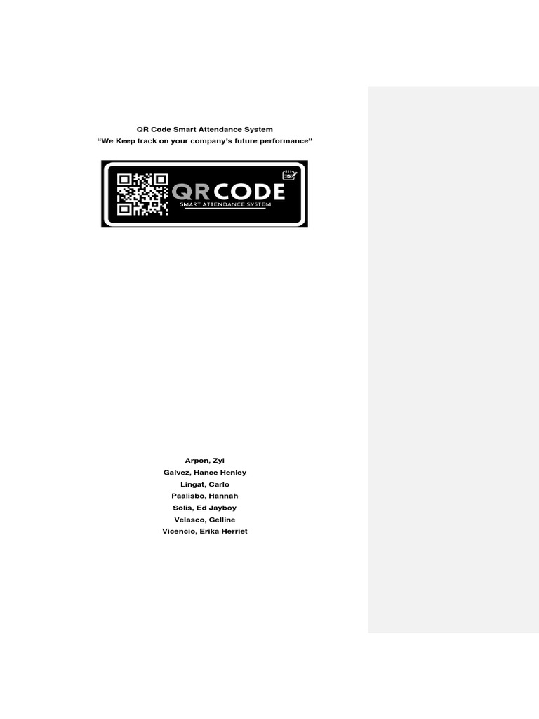 Qr Code Smart Attendance System Pdf Marketing Sales