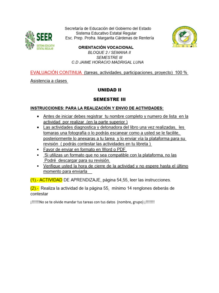 Actv 2 O.V. Bloque 2 | PDF