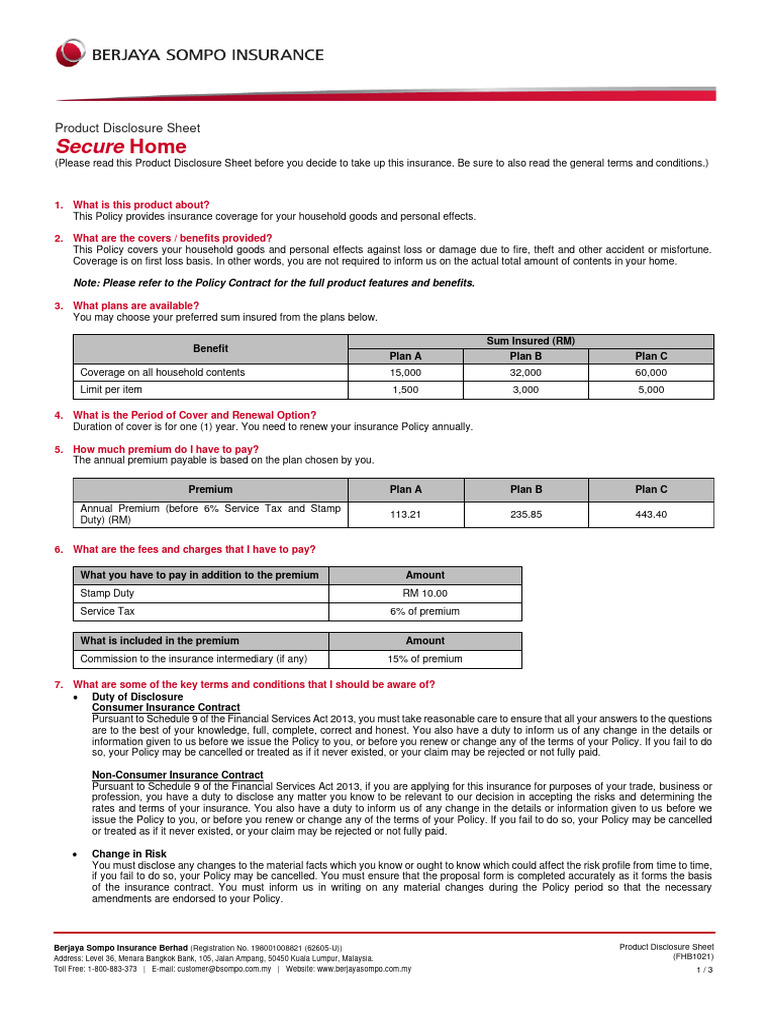 PDS Secure Home | PDF | Insurance | Payments