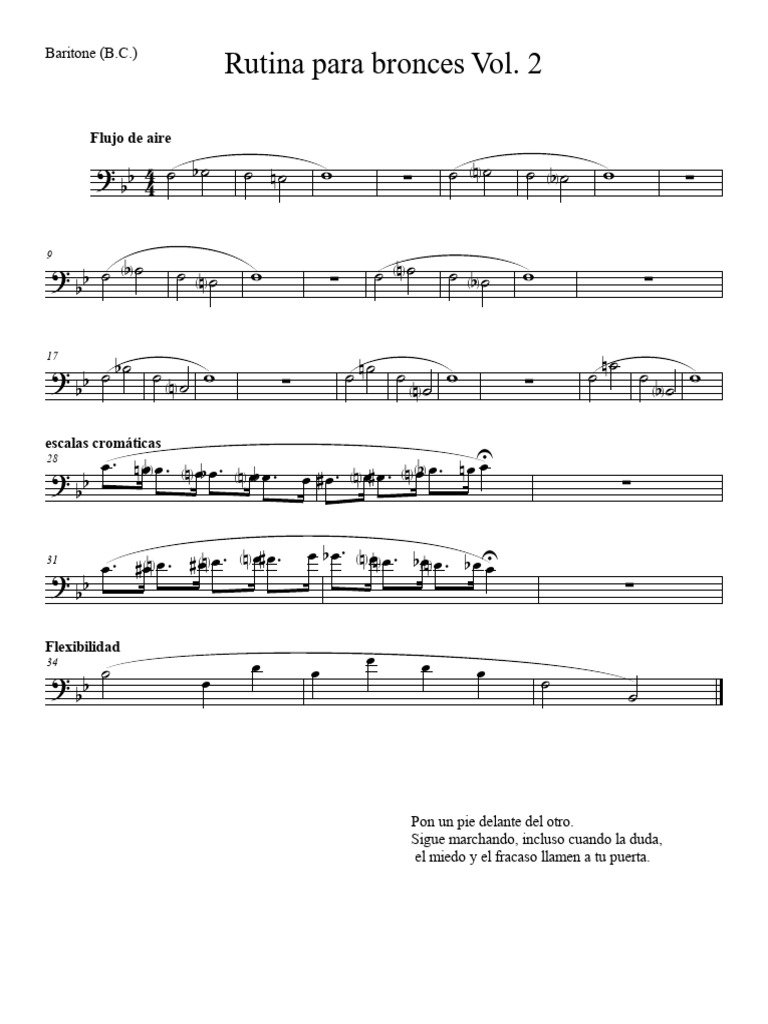 Rutina para Bronces Vol. 2 - Baritone (B.C.) | PDF