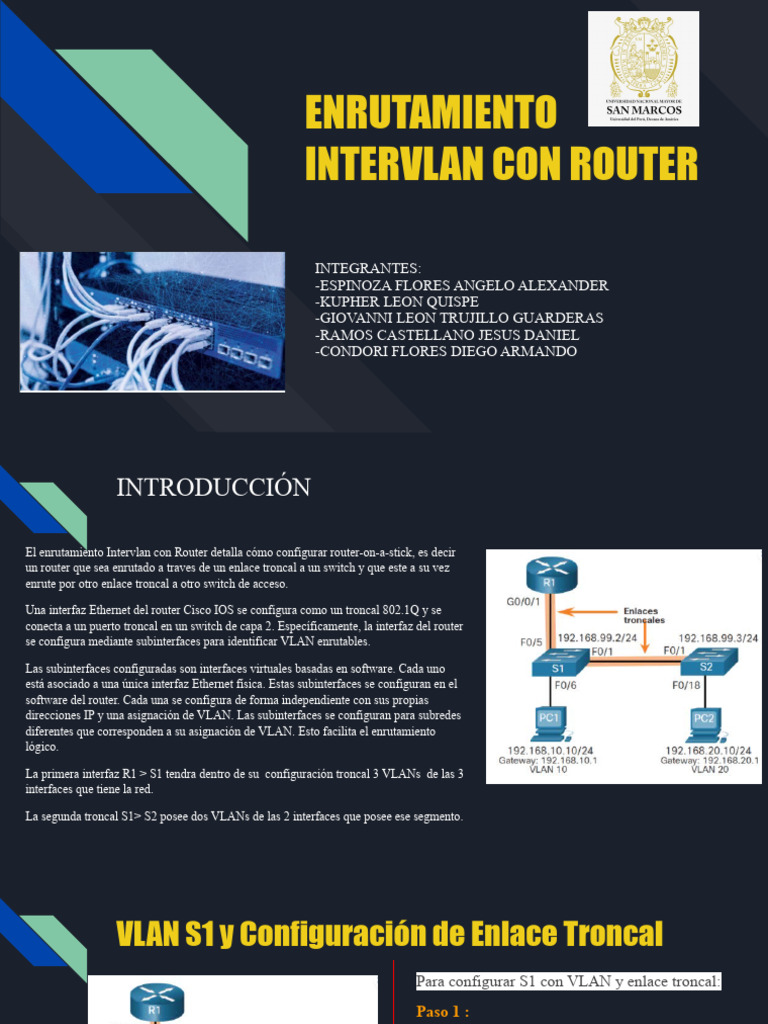 Enrutamiento Intervlan Con Router | PDF | Enrutador (Computación) | Protocolos de capa de red