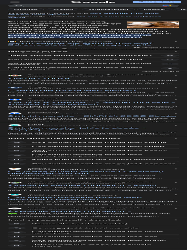 Czy Świniki Morskie Moją Jesc Zboza - Szukaj W Google | PDF