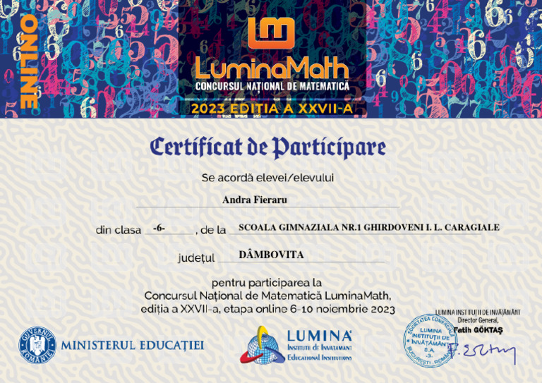 Lumina Math Fieraru 6 | PDF