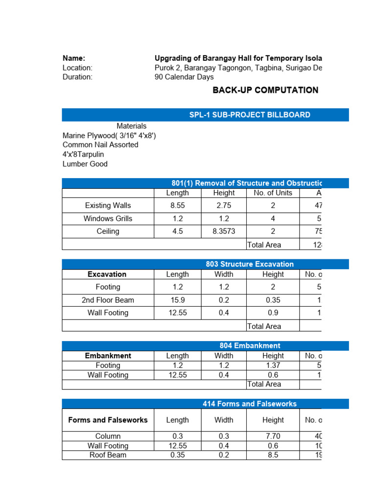 Back Up Computation Carpenito | PDF | Wall | Column