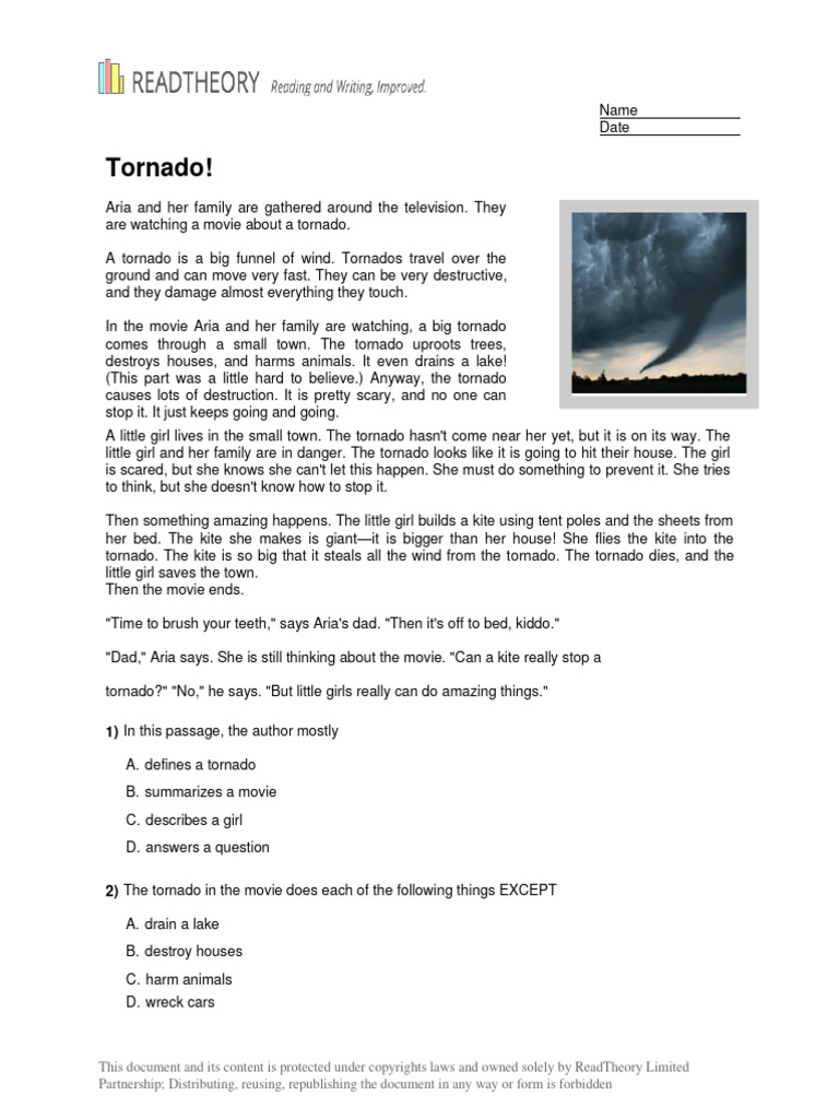 3rd Grade Tornado All | PDF | Tornadoes