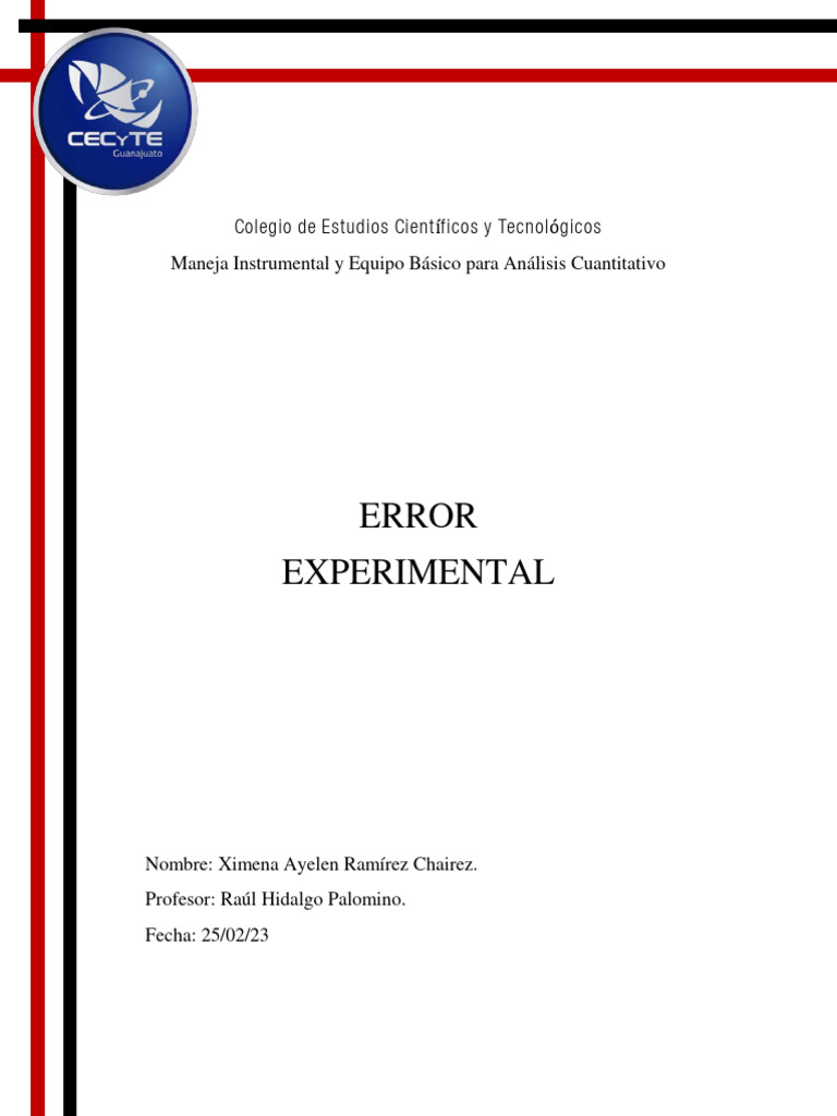 Error Experimental | PDF | Medición | Incertidumbre