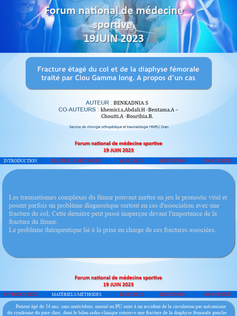 Fracture fémorale traitée par clou gamma long | PDF | Sciences de la ...