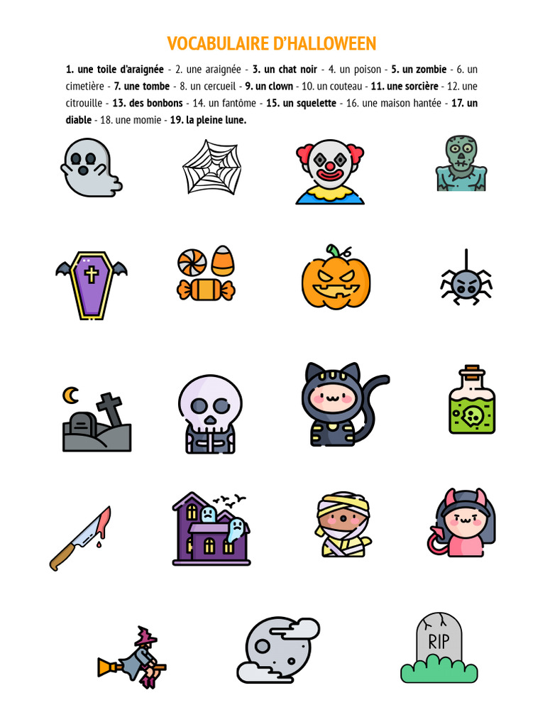 Vocabulaire Halloween FLE | PDF