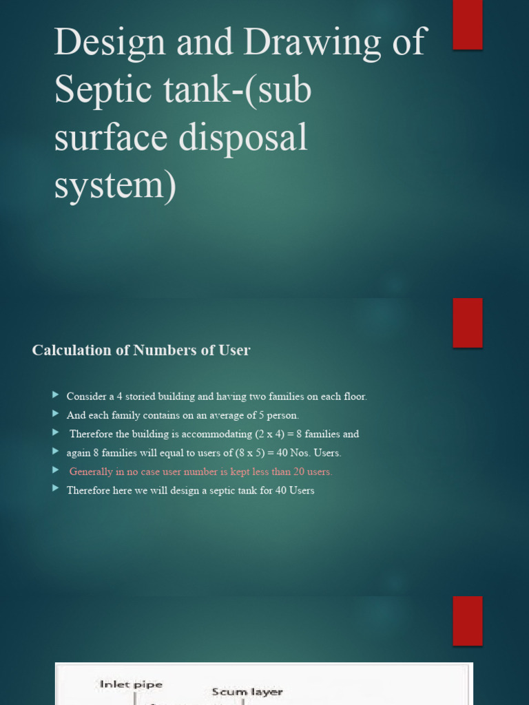 Septic Tank Design for 40 Users | PDF | Sewage Treatment | Septic Tank