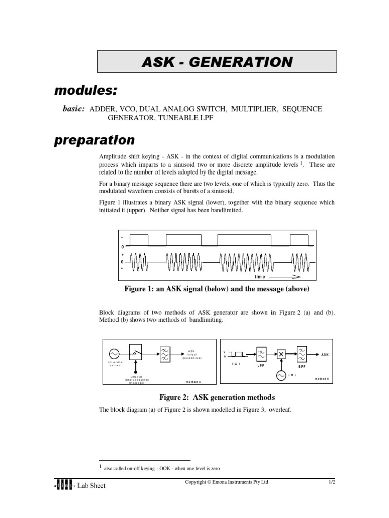 Bai 4 Phu Luc ASK Generator and Demondulator | PDF | Modulation | Detector (Radio)