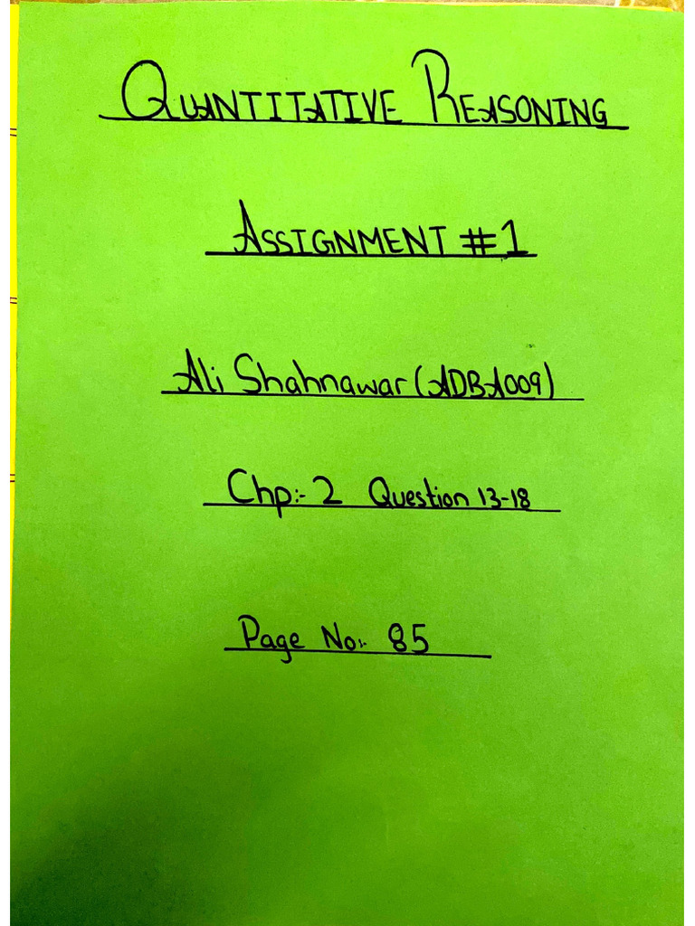 QR - Assignment 1 | PDF QR - Assignment 1 | PDF