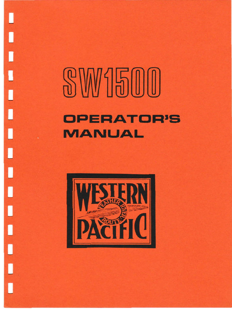 SW1500 Locomotive Operator Manual | PDF | Switch | Valve