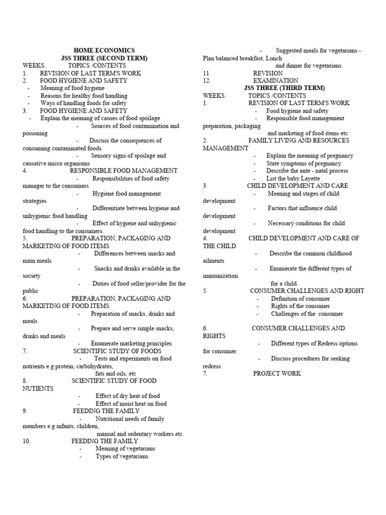 Home Economics | PDF | Foods | Food Safety