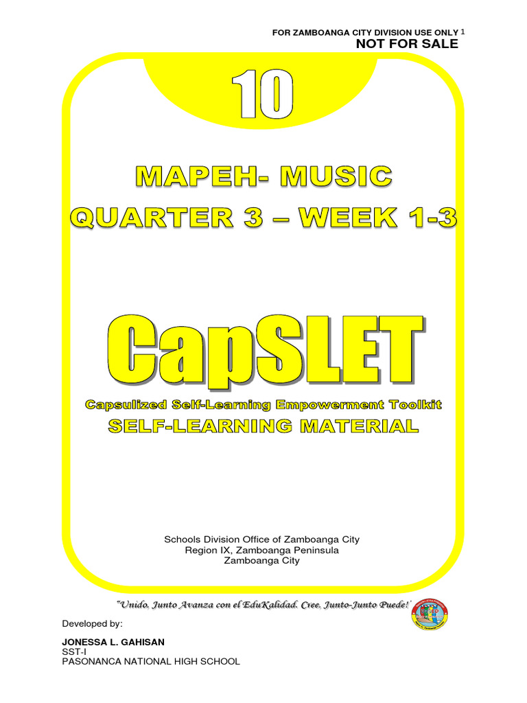 MAPEH 10 CapSLET-3rd Quarter WEEK 1 GAHISAN | PDF | Musical ...