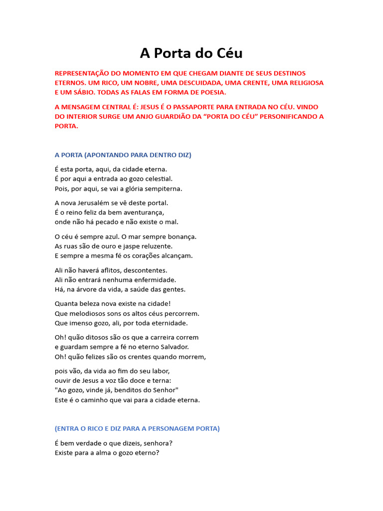 A Porta Do Céu | PDF | Céu | Pecado