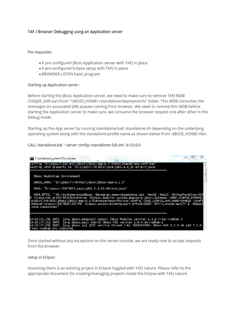 TAF J With Jboss Browser and Debugging | PDF | Computer Science | Software