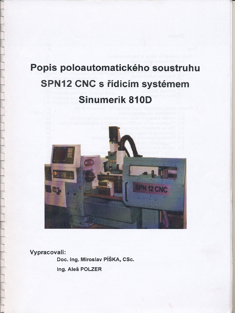 SPN12 CNC - Sinumerik 810D | PDF