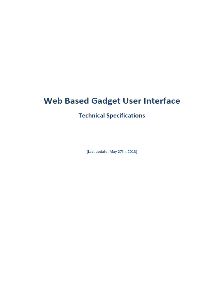 Web Based Gadget User Interface. Technical Specifications (130527) | PDF | Class (Computer ...