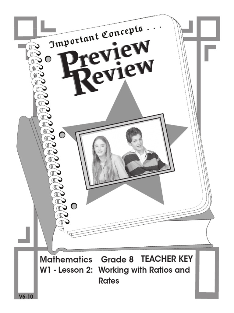 Math 8 - Week 1 - Lesson 2 - Key | PDF | Ratio | Mathematics