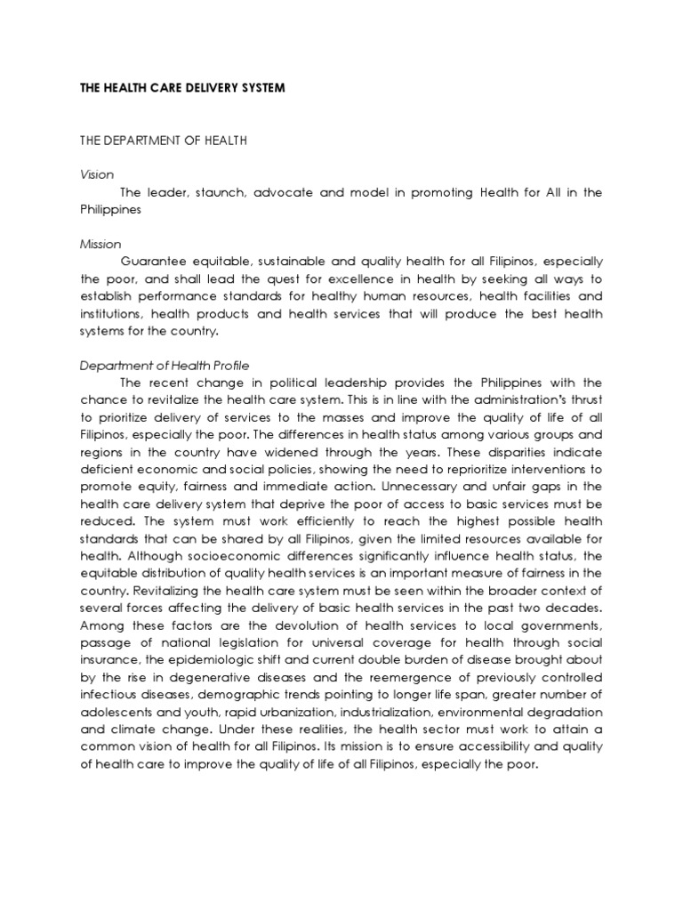 Health Care Delivery System | PDF | Health Care | Health System