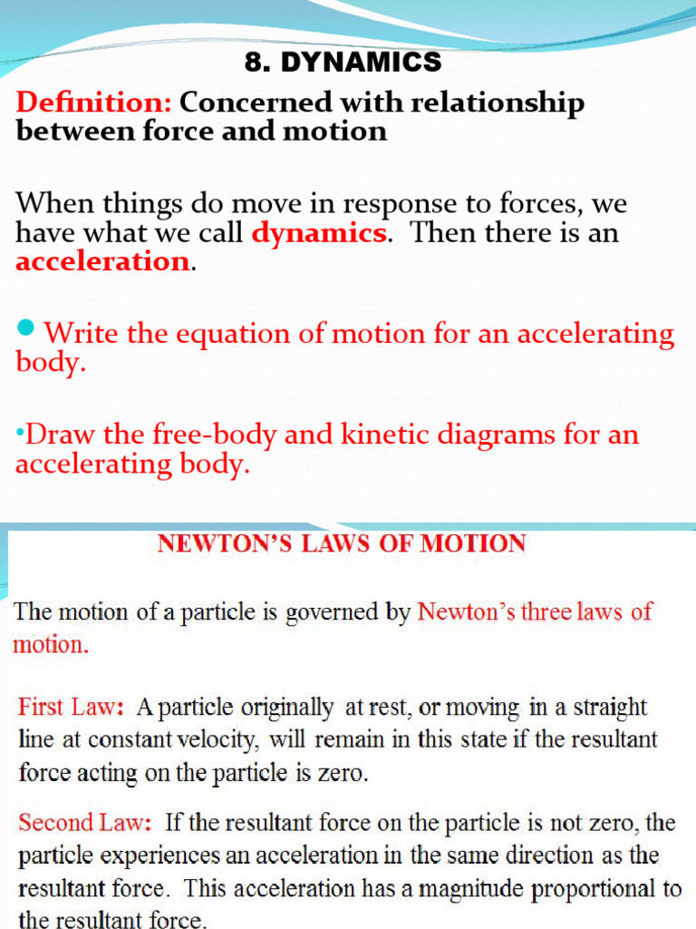 A MECH 101 7 (Kinetics) | PDF | Force | Acceleration