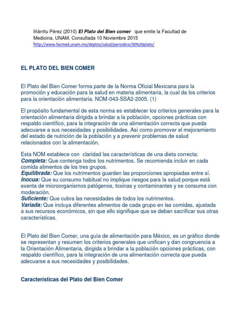 06 Plato Bien Comer Pdf Alimentos índice De Masa Corporal